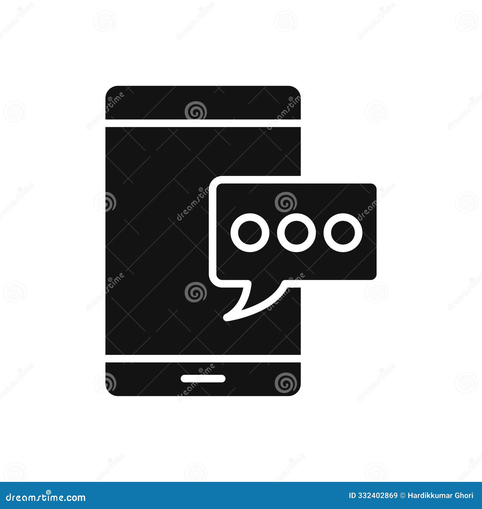 Mobile Message Icon Symbol on White Background Stock Illustration ...