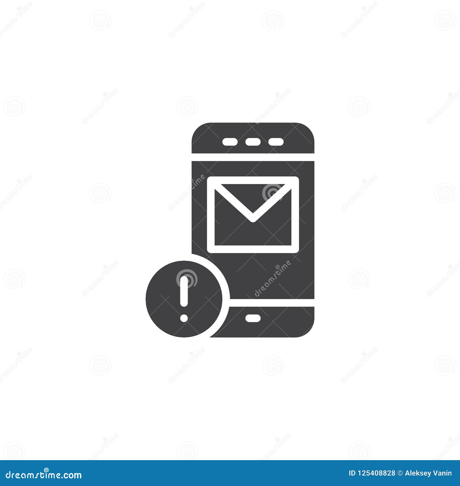 Mobile Message Notification Vector Icon Stock Vector - Illustration of ...