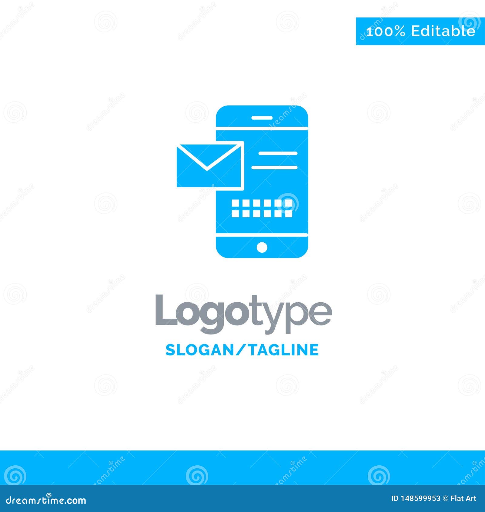 Mobile, Message, Sms, Chat, Receiving Sms Blue Solid Logo Template ...