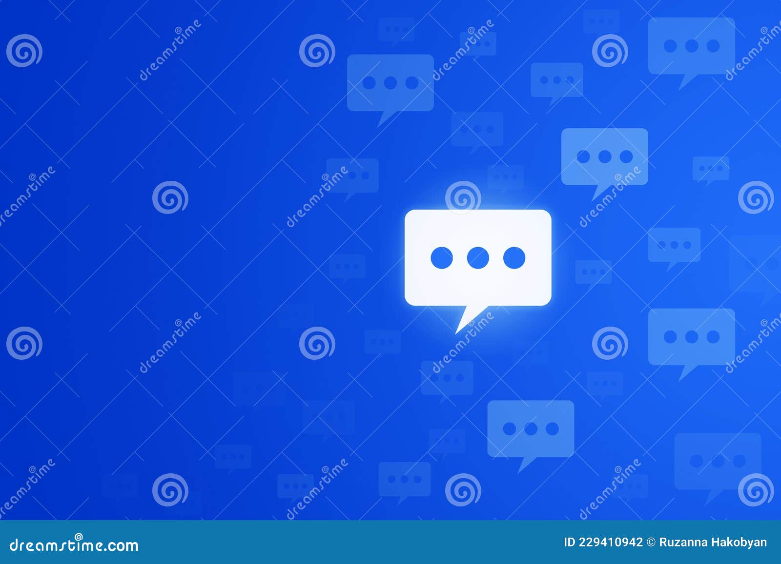 Mobile Messaging Symbol on a Blue Background. the Concept of Modern ...