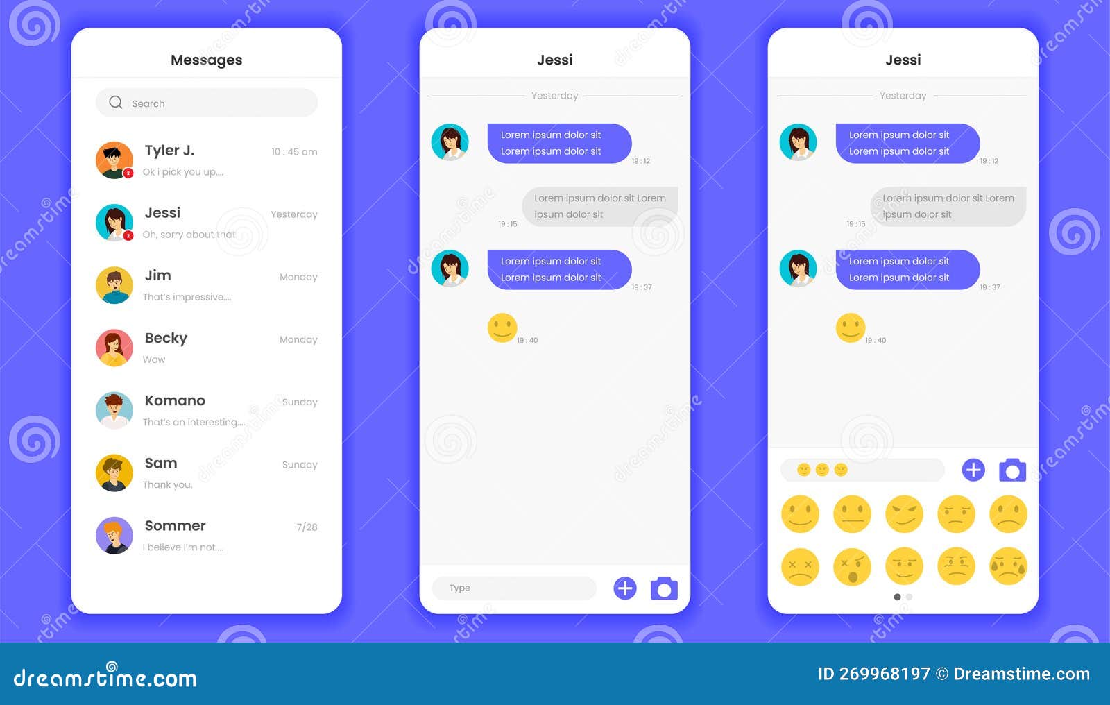 Mobile Messenger App Template. Concept Design Stock Vector ...