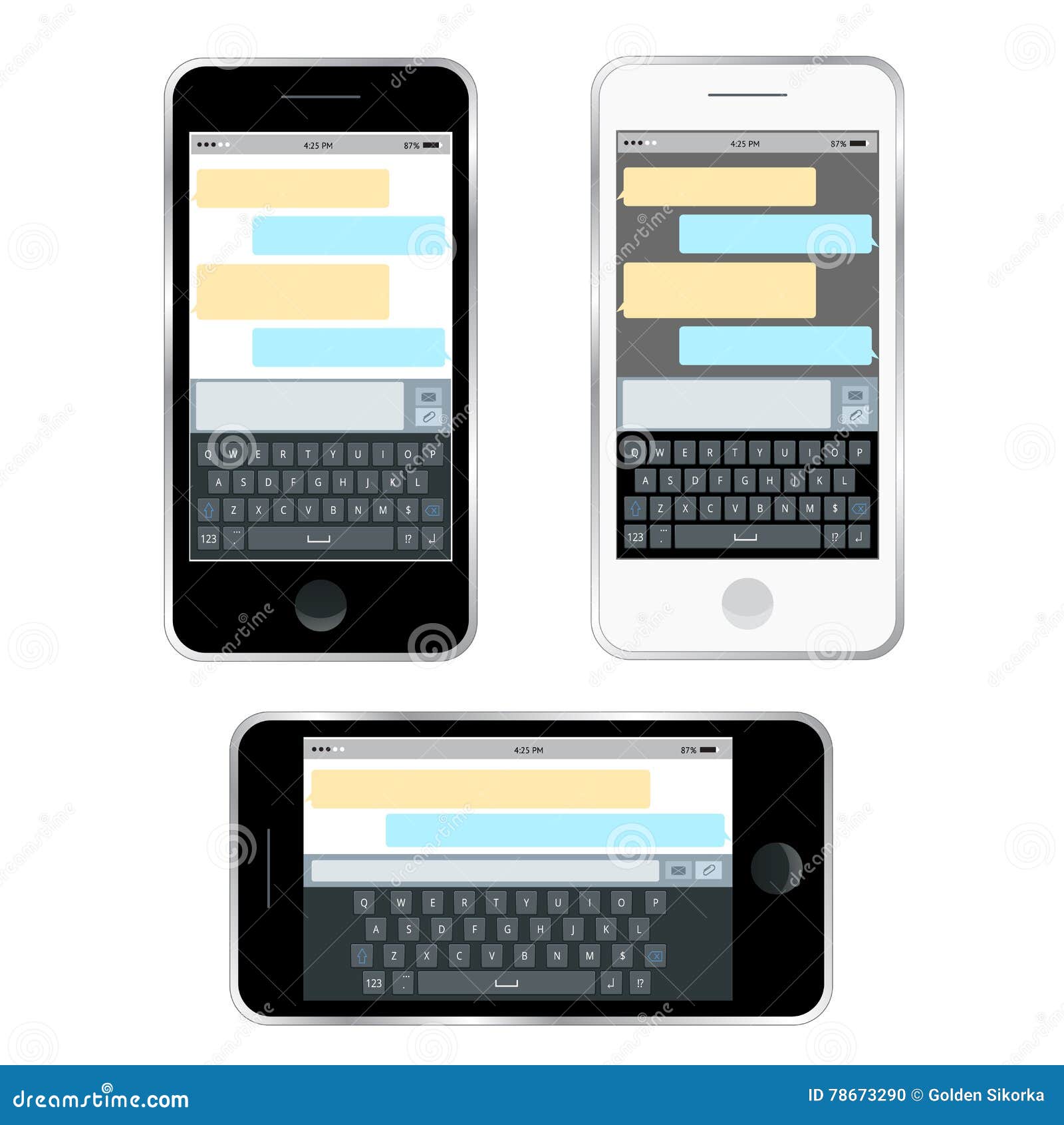 Mobile Messenger Chat, Hands with Smartphone Sending a Message ...