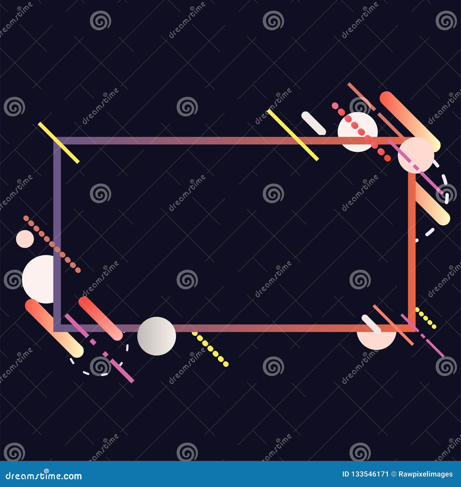 Modern Rectangle Banner in Colorful Frame Illustration Stock Vector ...