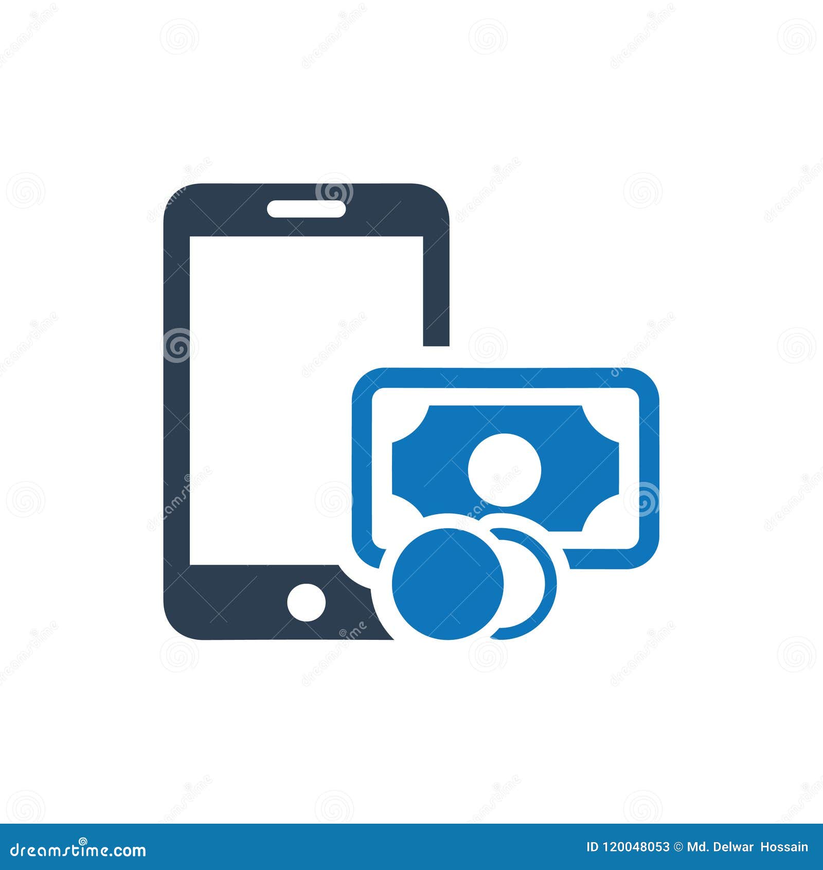 Mobile Money Icon stock vector. Illustration of transaction - 120048053