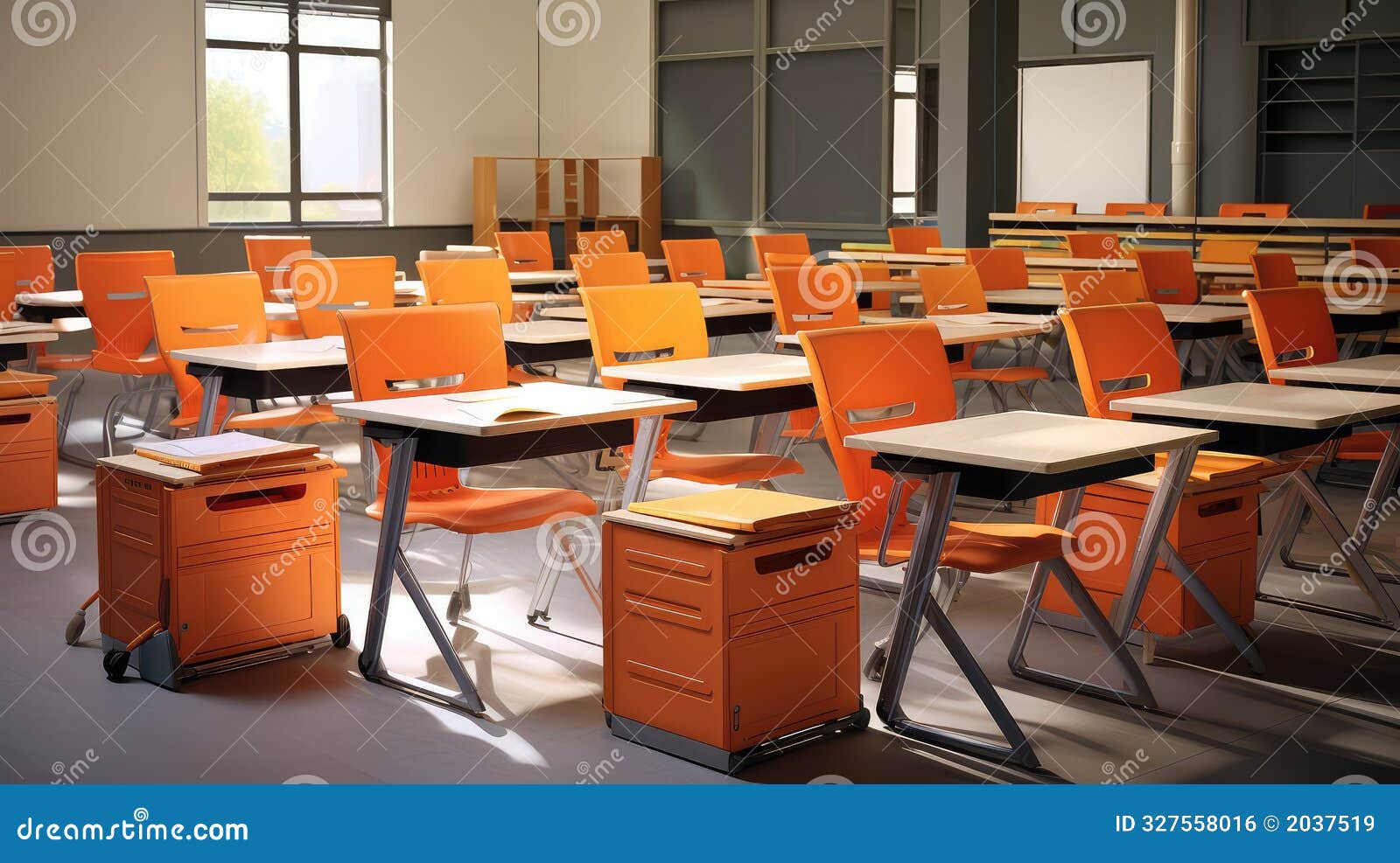 Mobile moving desks stock illustration. Illustration of stackable ...
