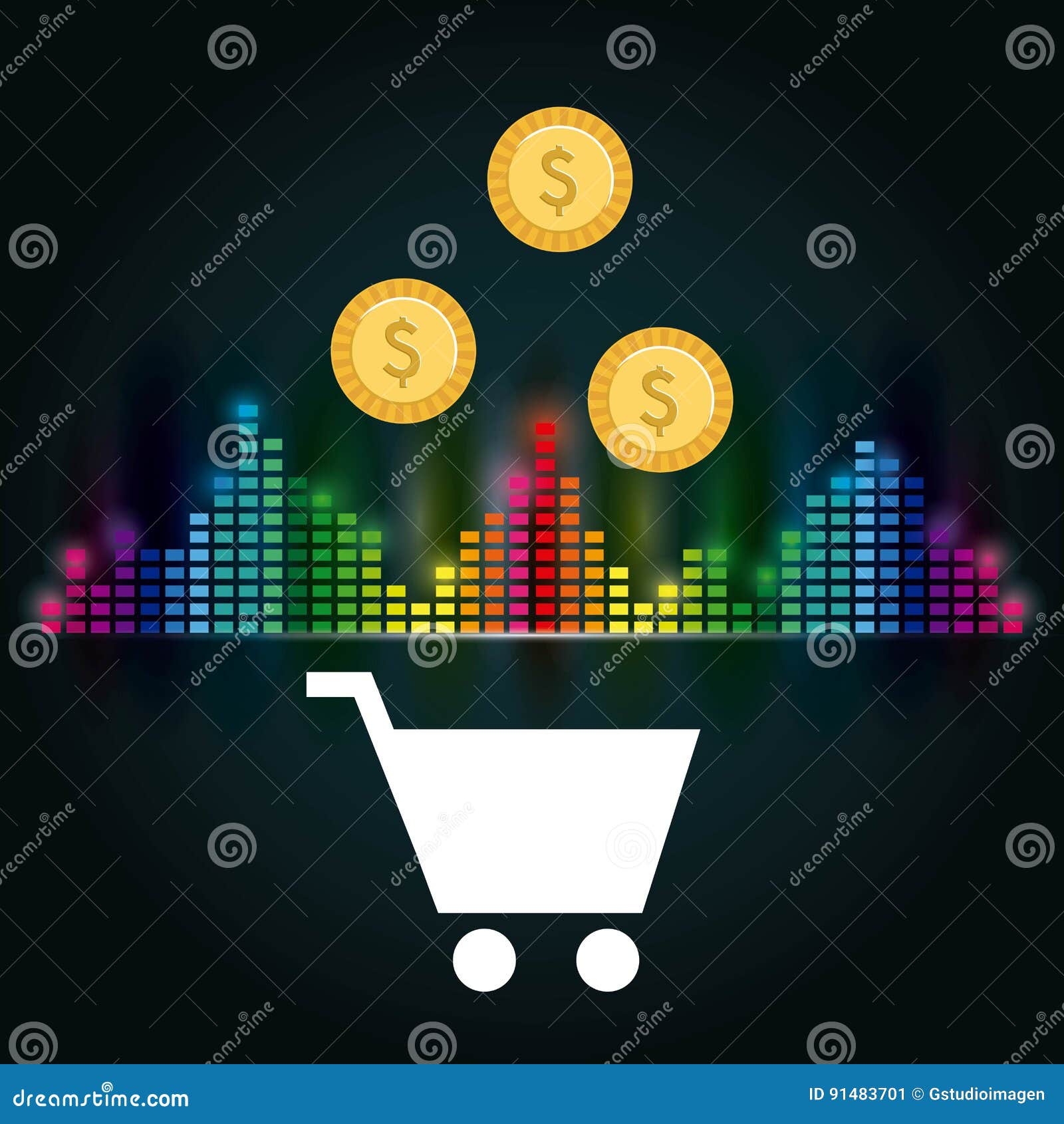 Mobile Music Commerce Online Stock Vector - Illustration of music ...