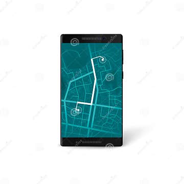 Mobile Navigation App Interface. Map and Gps Navigation Concept. City ...