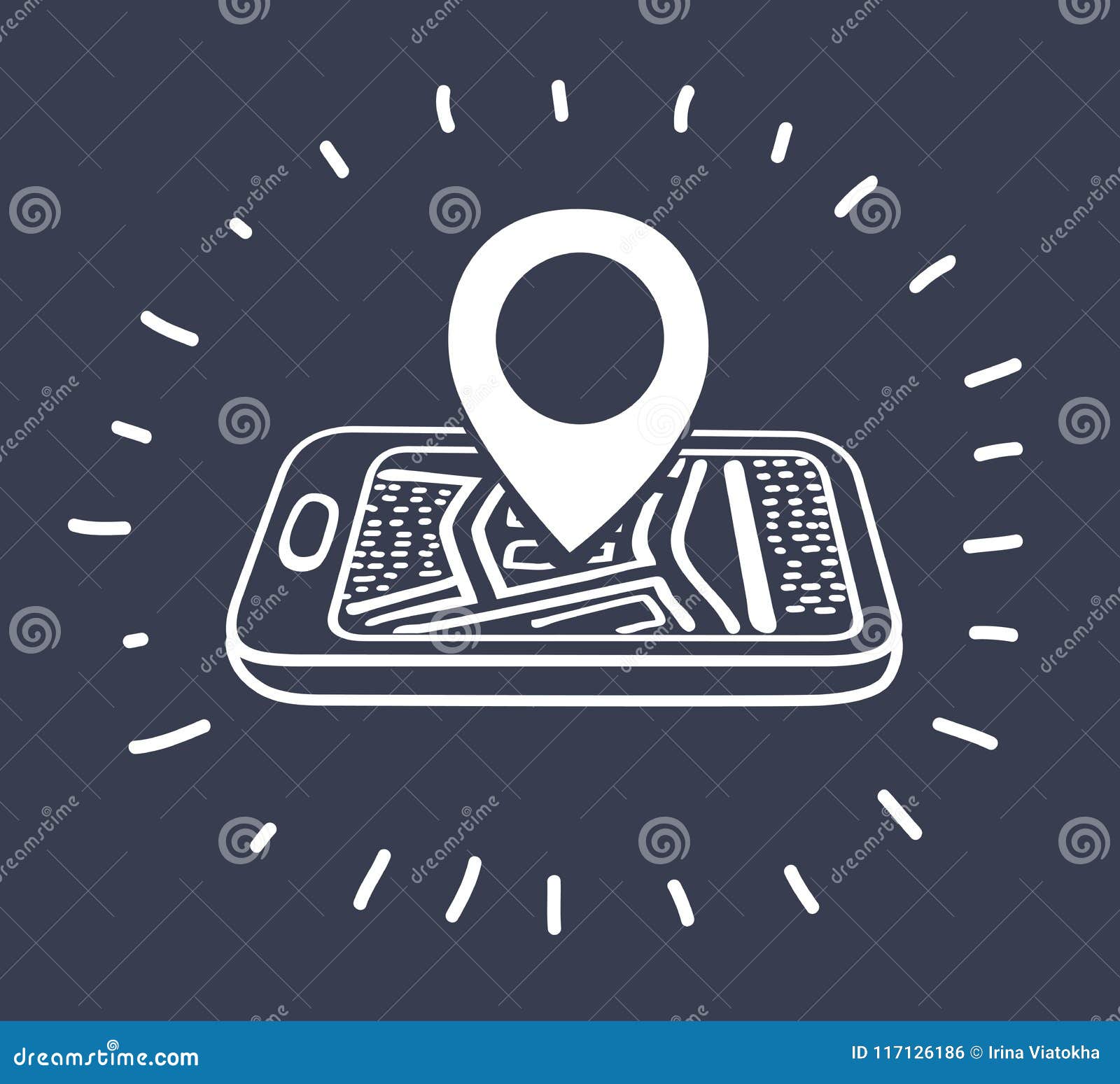 Mobile Navigation Location Check-in Stock Vector - Illustration of ...