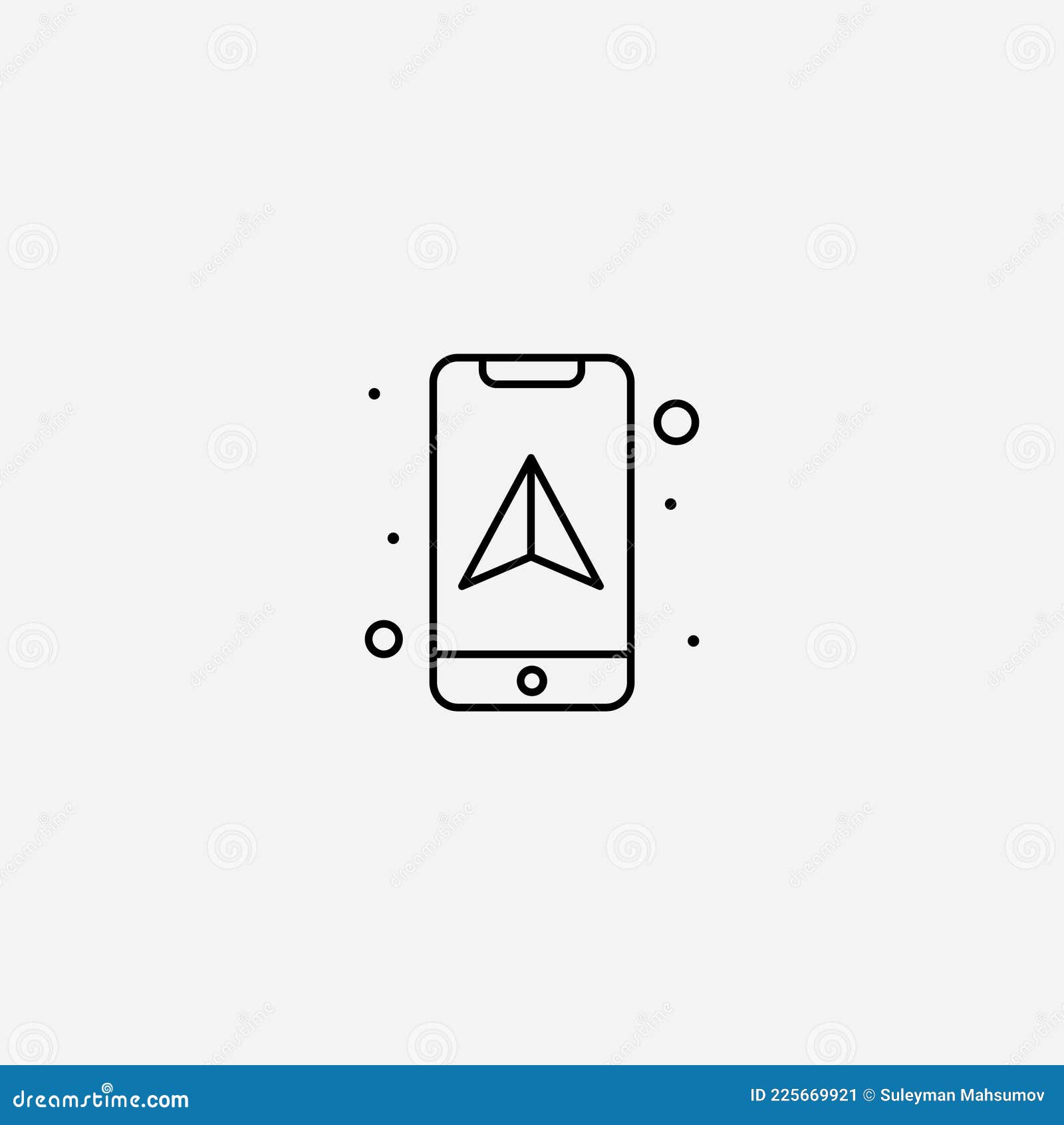 Mobile Navigator Icon Of 3 Types Color, Black And White, Outline ...