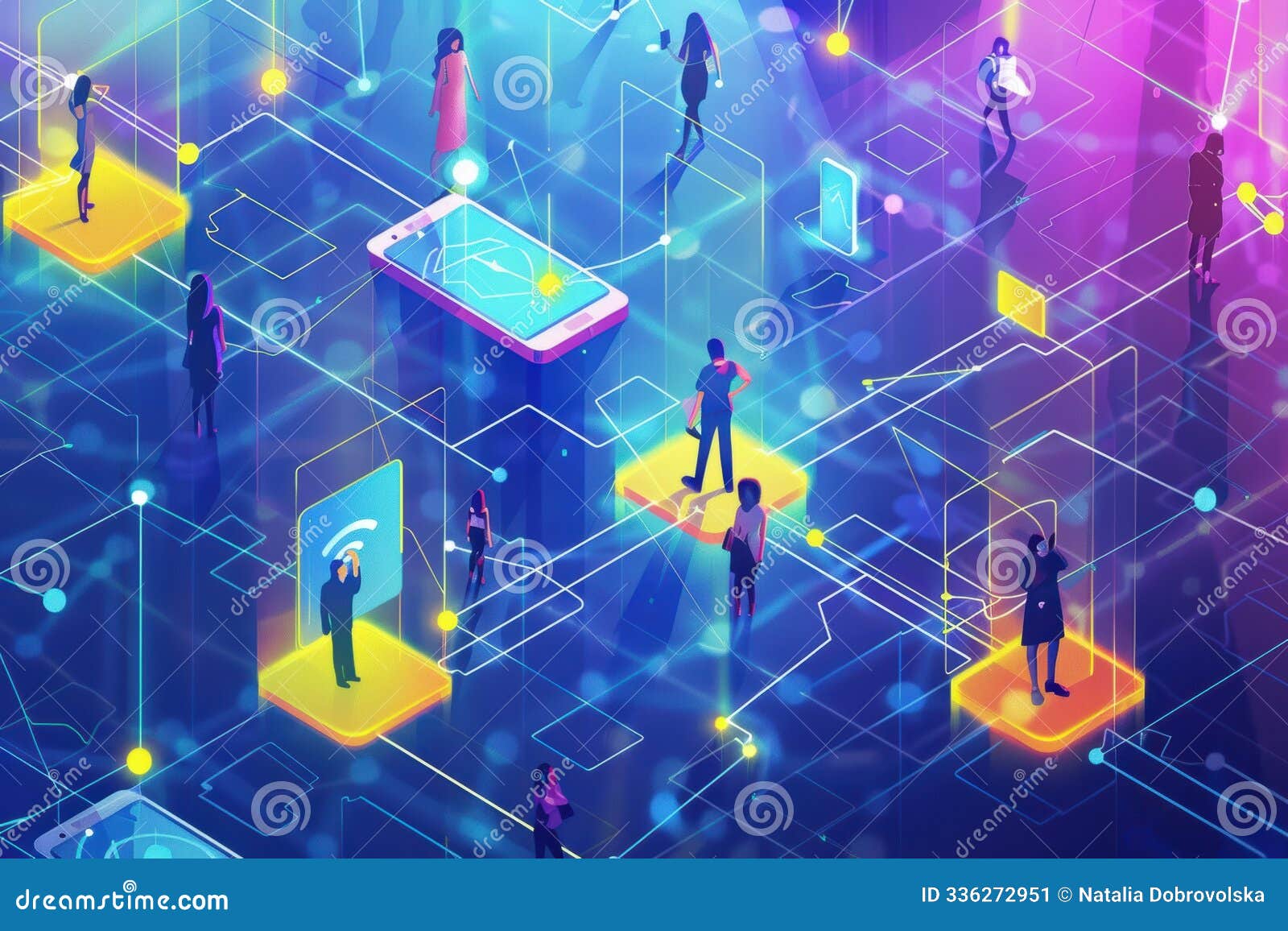 Mobile Network Connection Concept with Modern Wireless Technology and ...