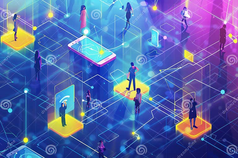 Mobile Network Connection Concept with Modern Wireless Technology and ...