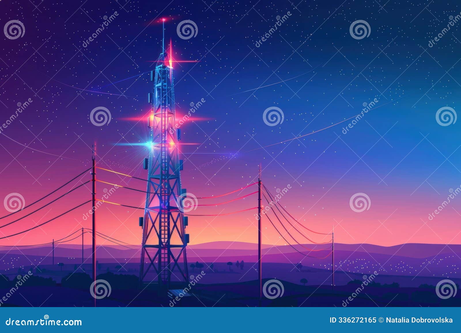 Mobile Network Connection Concept with Modern Wireless Technology and ...