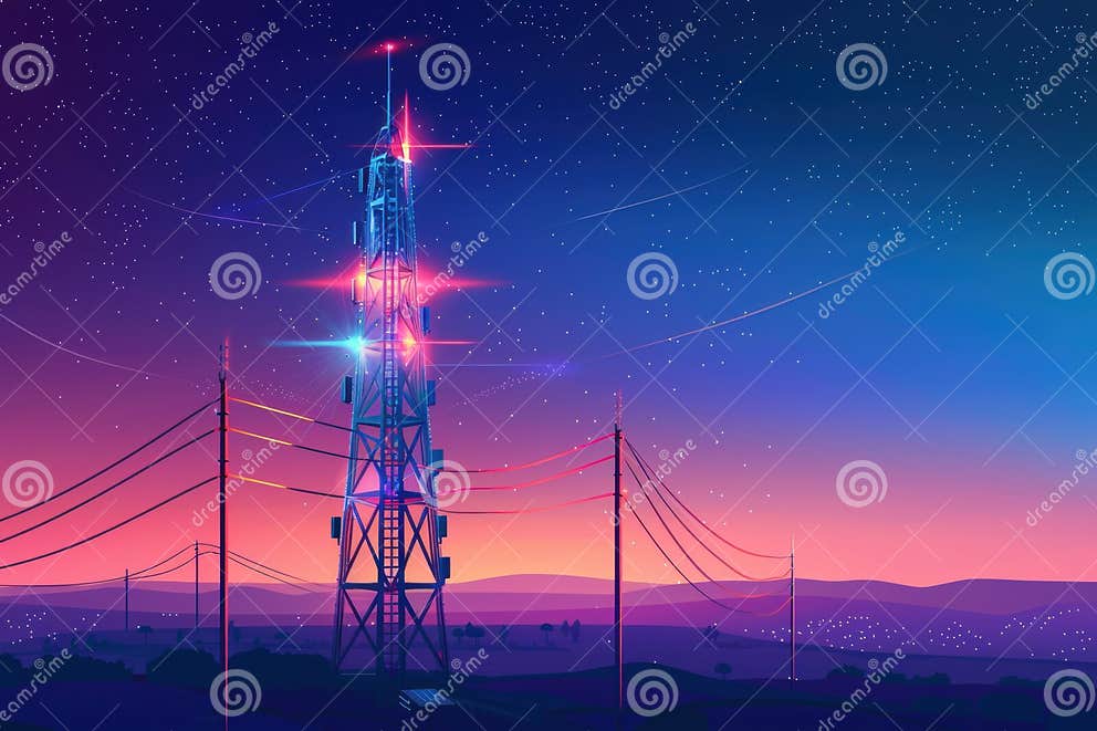 Mobile Network Connection Concept with Modern Wireless Technology and ...