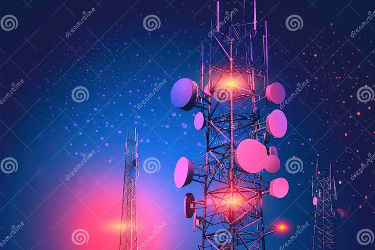 Mobile Network Connection Concept with Modern Wireless Technology and ...