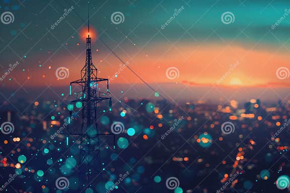 Mobile Network Connection Concept with Modern Wireless Technology and ...