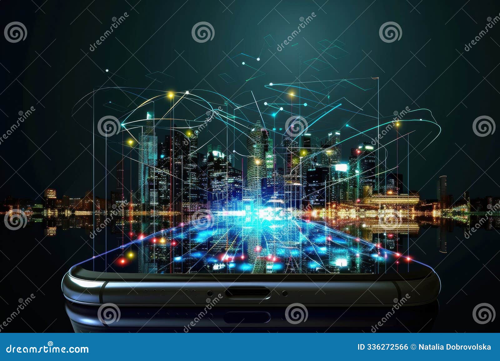 Mobile Network Connection Concept with Modern Wireless Technology and ...
