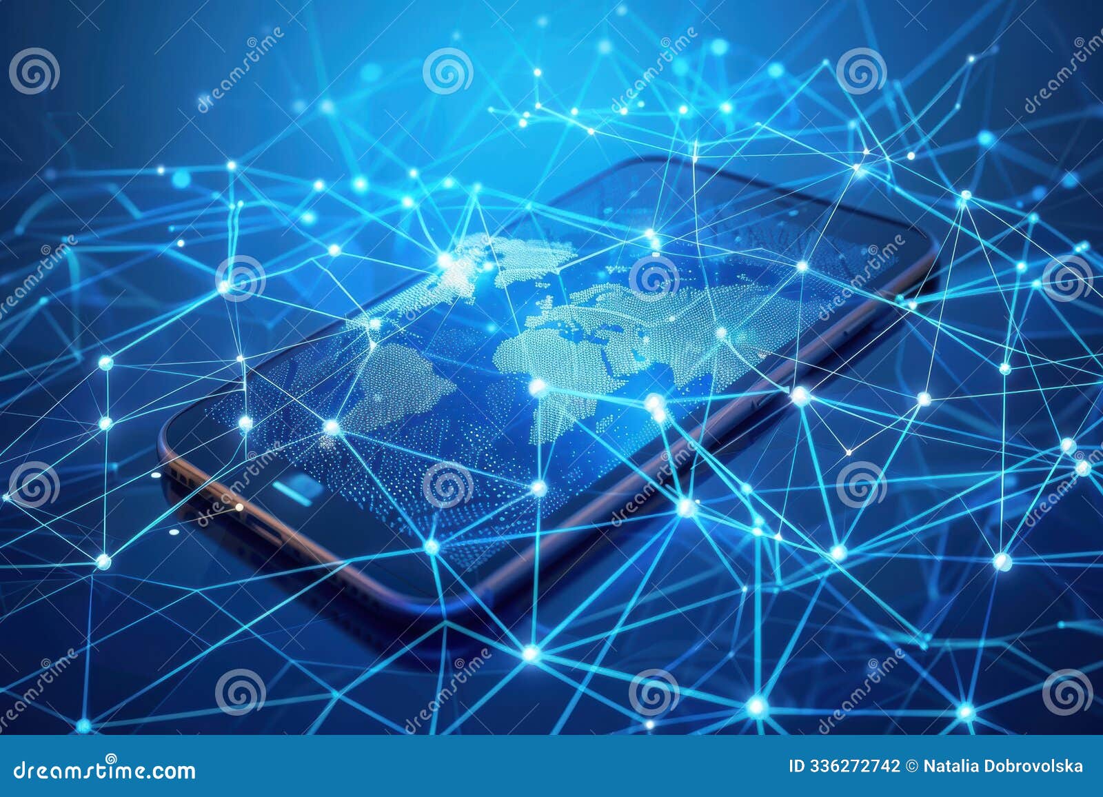 Mobile Network Connection Concept with Modern Wireless Technology and ...
