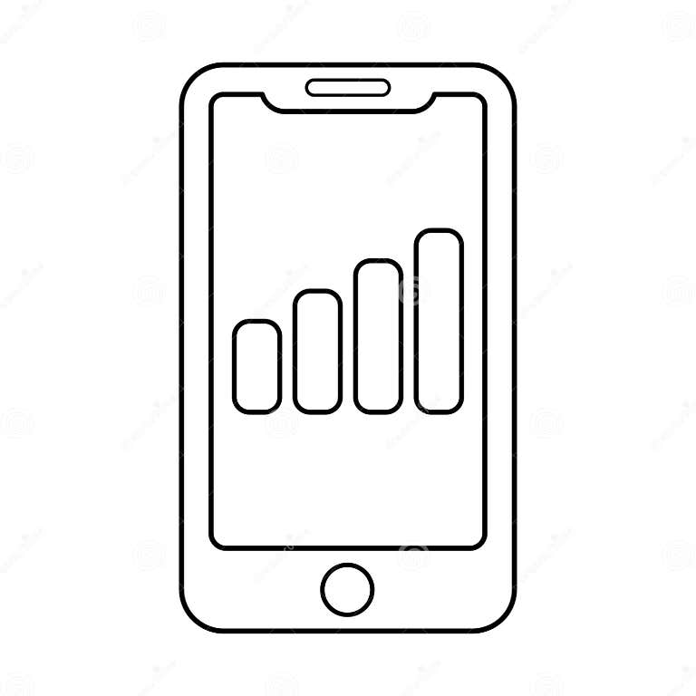 Mobile Network Icon Line Vector Graphics Stock Vector - Illustration of ...
