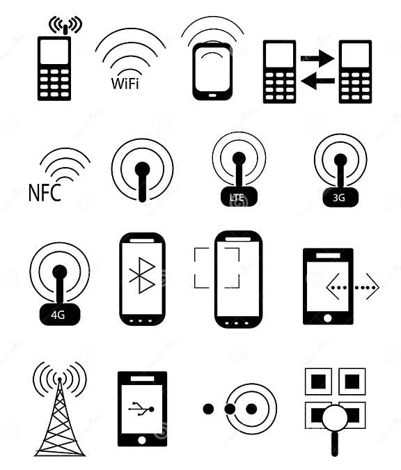 Mobile Network Icons stock vector. Illustration of network - 43298984