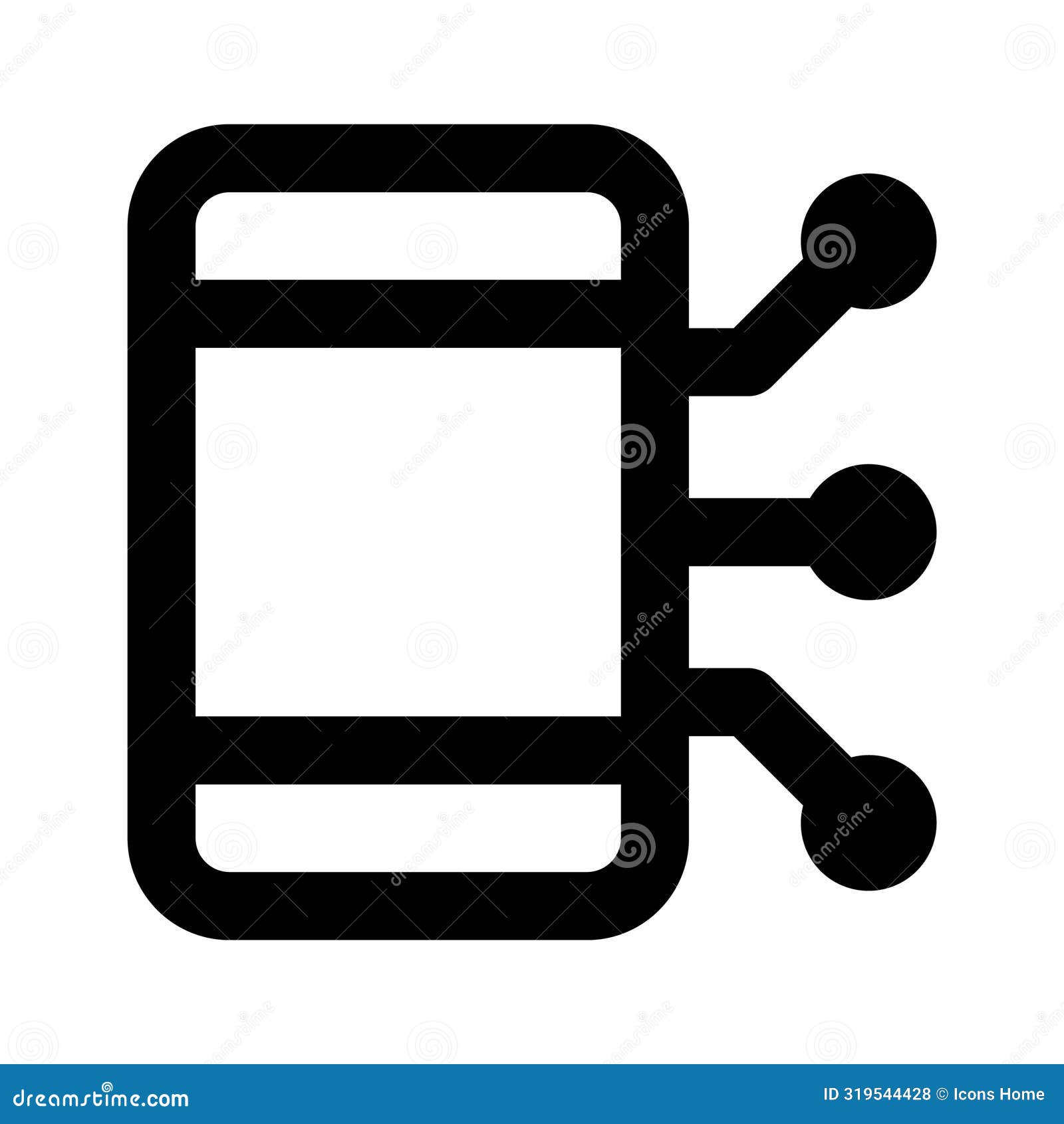 Mobile with Network Nodes, Concept Icon of Ai Mobile Stock Vector ...