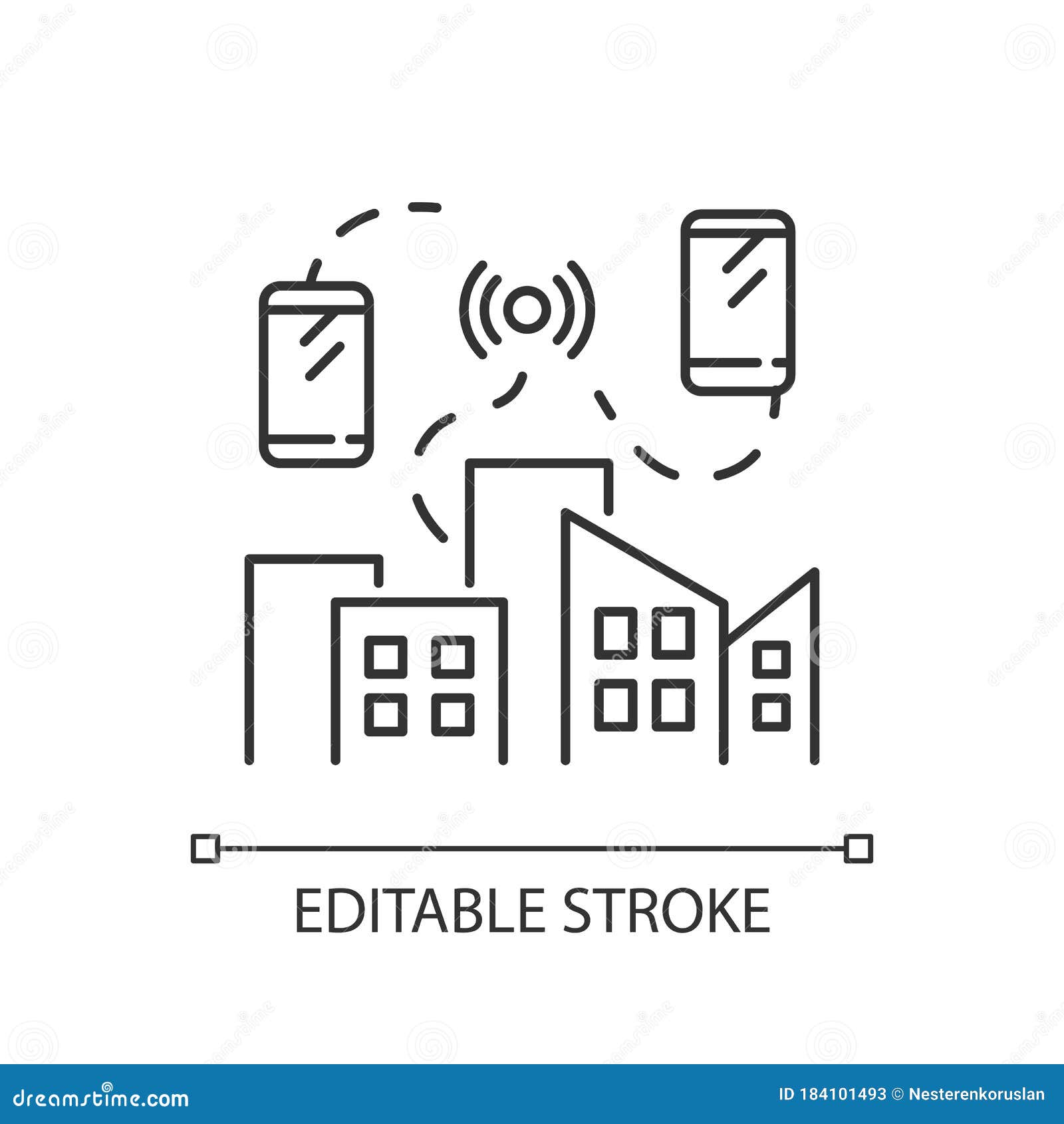 Mobile Network Pixel Perfect Linear Icon Stock Vector - Illustration of ...