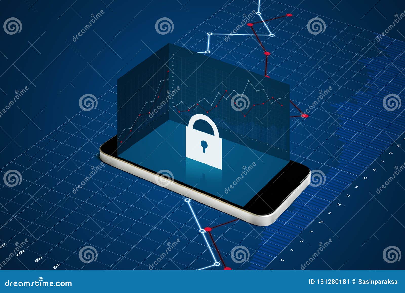 Mobile Network Security System Technology Stock Illustration ...
