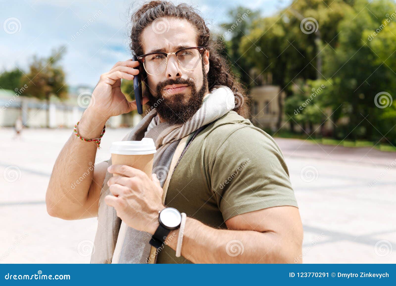 Serious Smart Man Making a Phone Call Stock Image - Image of call ...