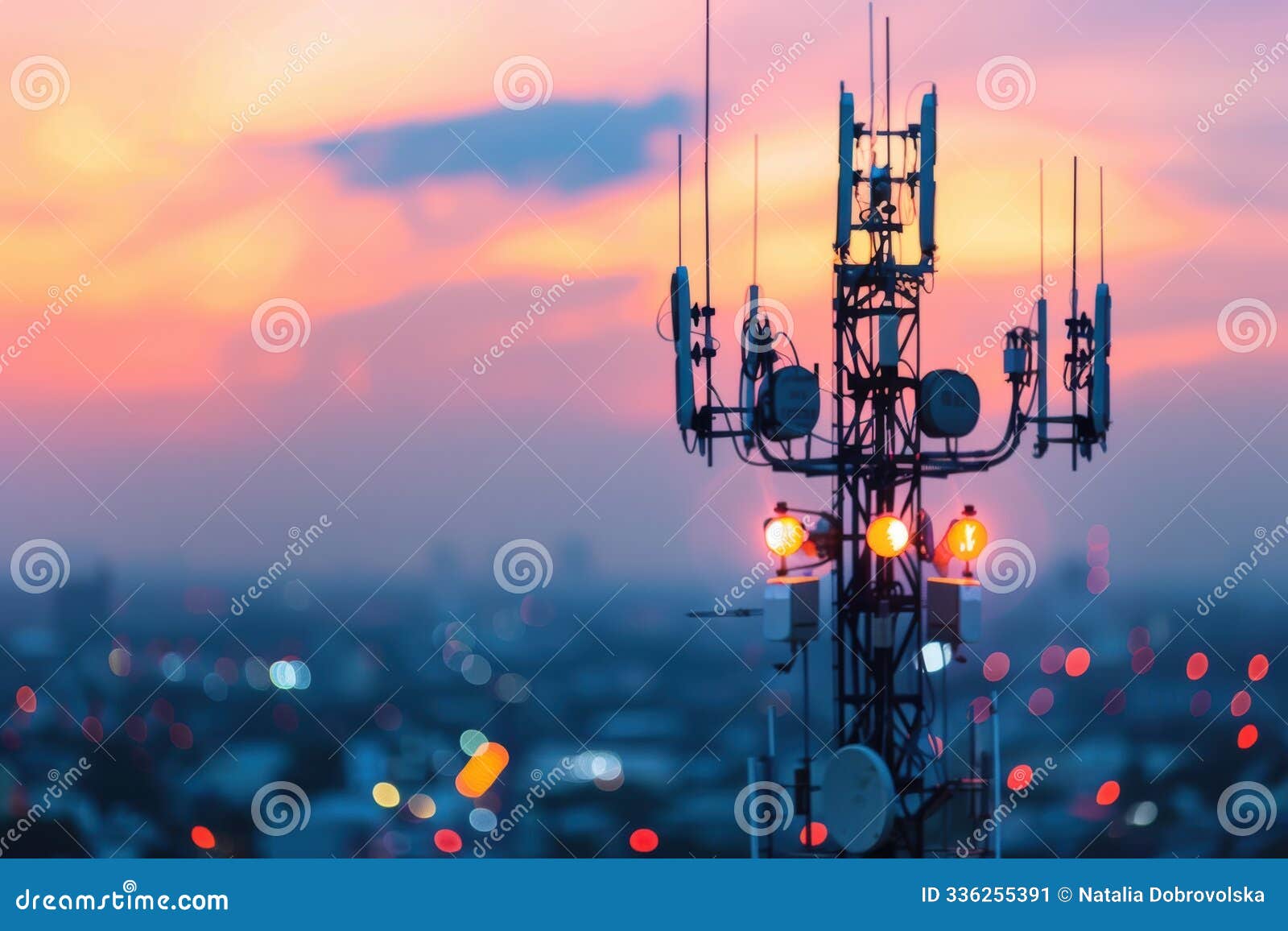 Mobile Network Signal Concept with Futuristic Technology and ...