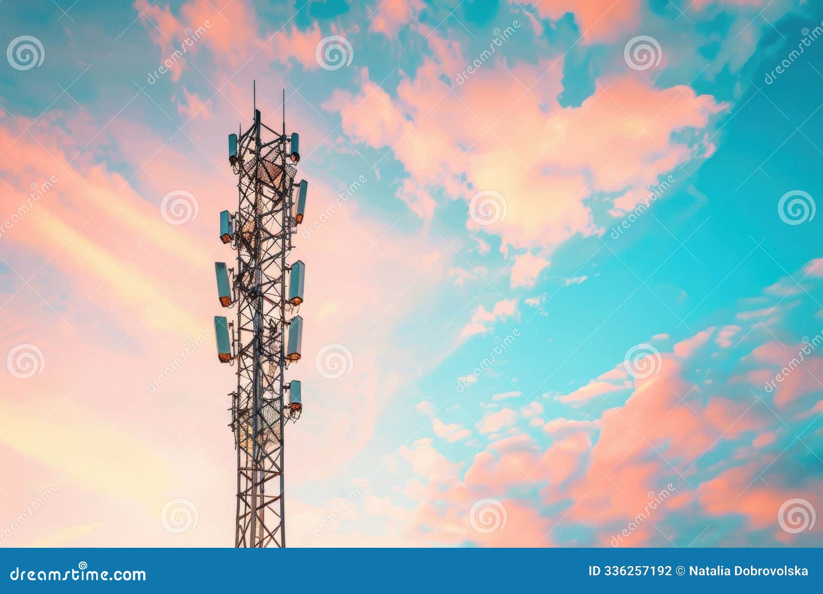 Mobile Network Signal Concept with Futuristic Technology and ...
