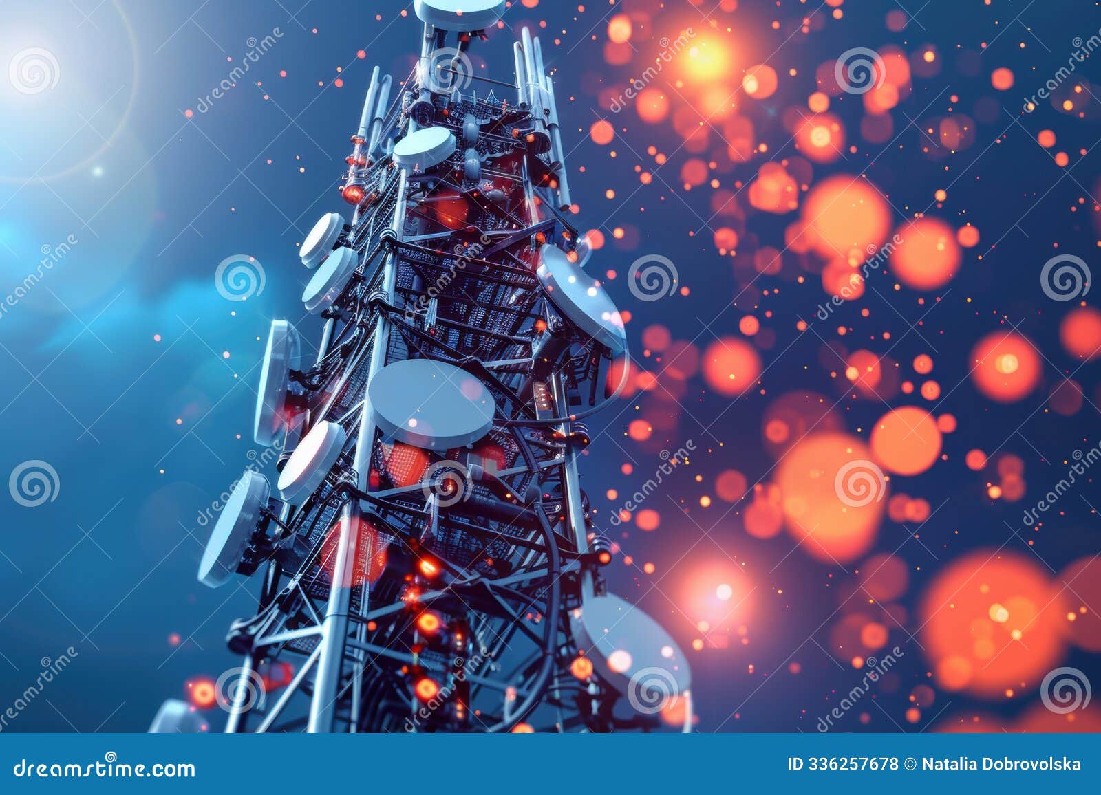Mobile Network Signal Concept with Futuristic Technology and ...