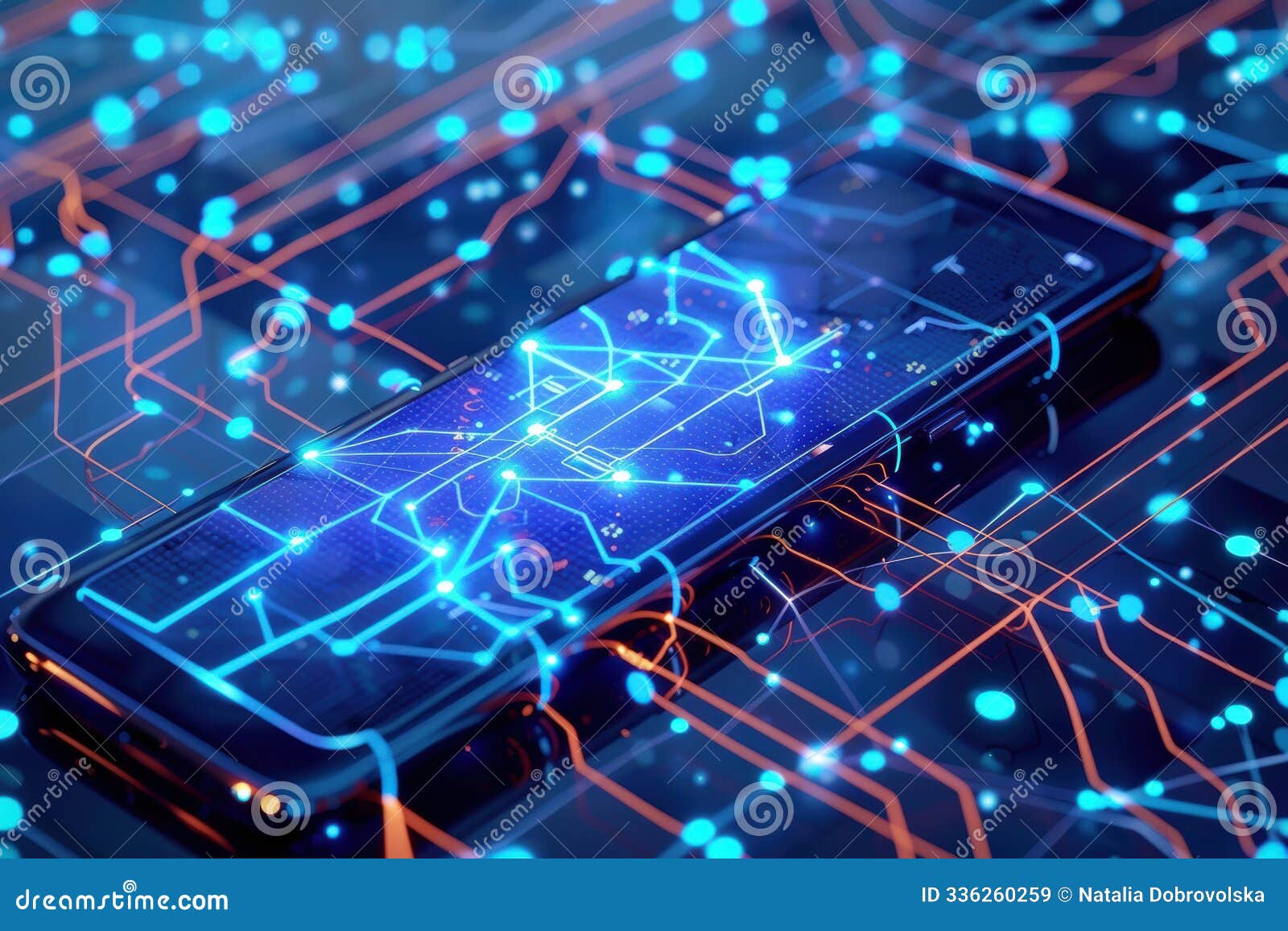 Mobile Network Signal Concept with Futuristic Technology and ...
