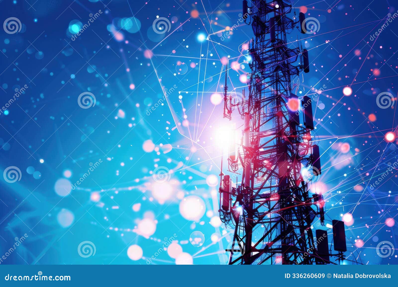 Mobile Network Signal Concept with Futuristic Technology and ...