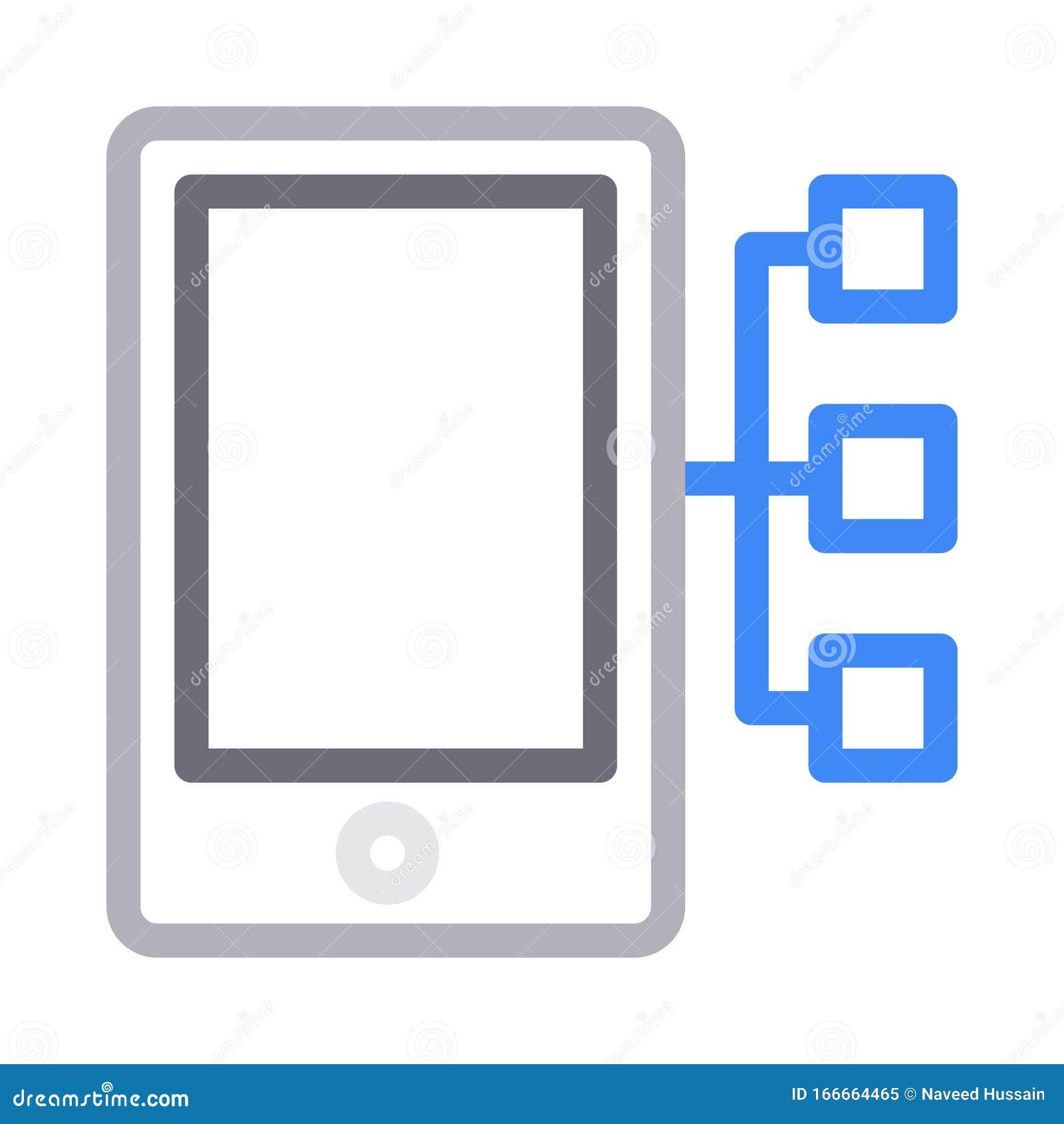 Mobile Network Vector Color Line Icon Stock Illustration - Illustration ...