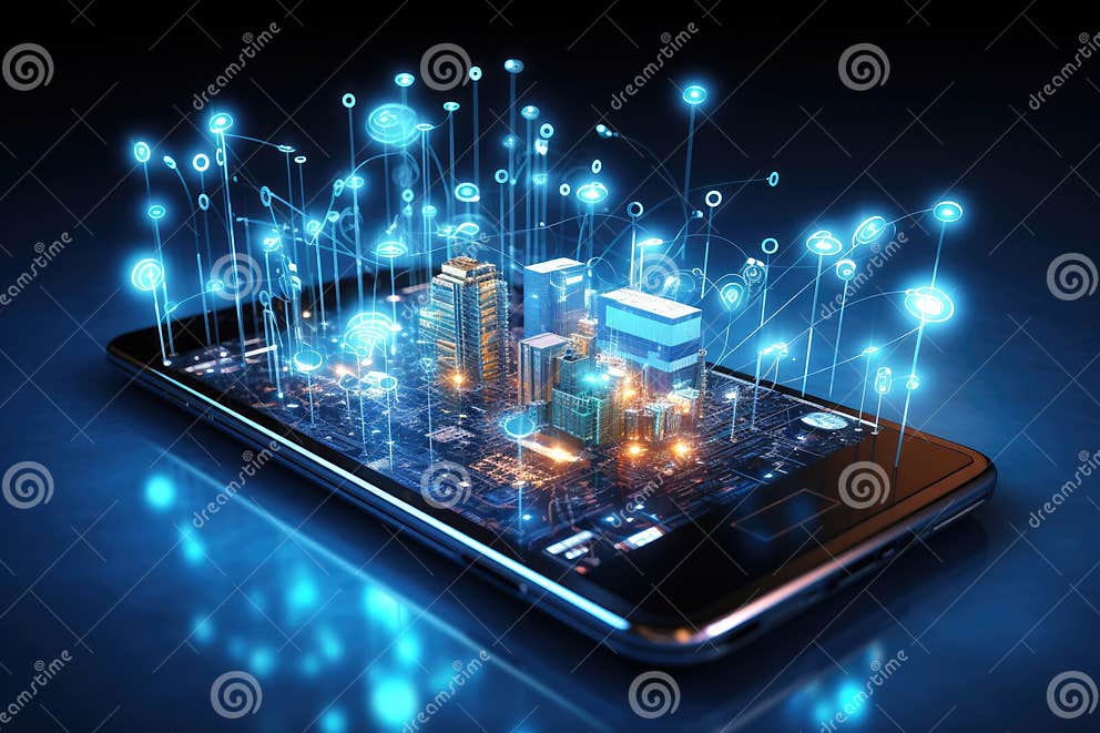 Mobile Networking, Connectivity, Internet Concept. AI Generated Stock Illustration ...