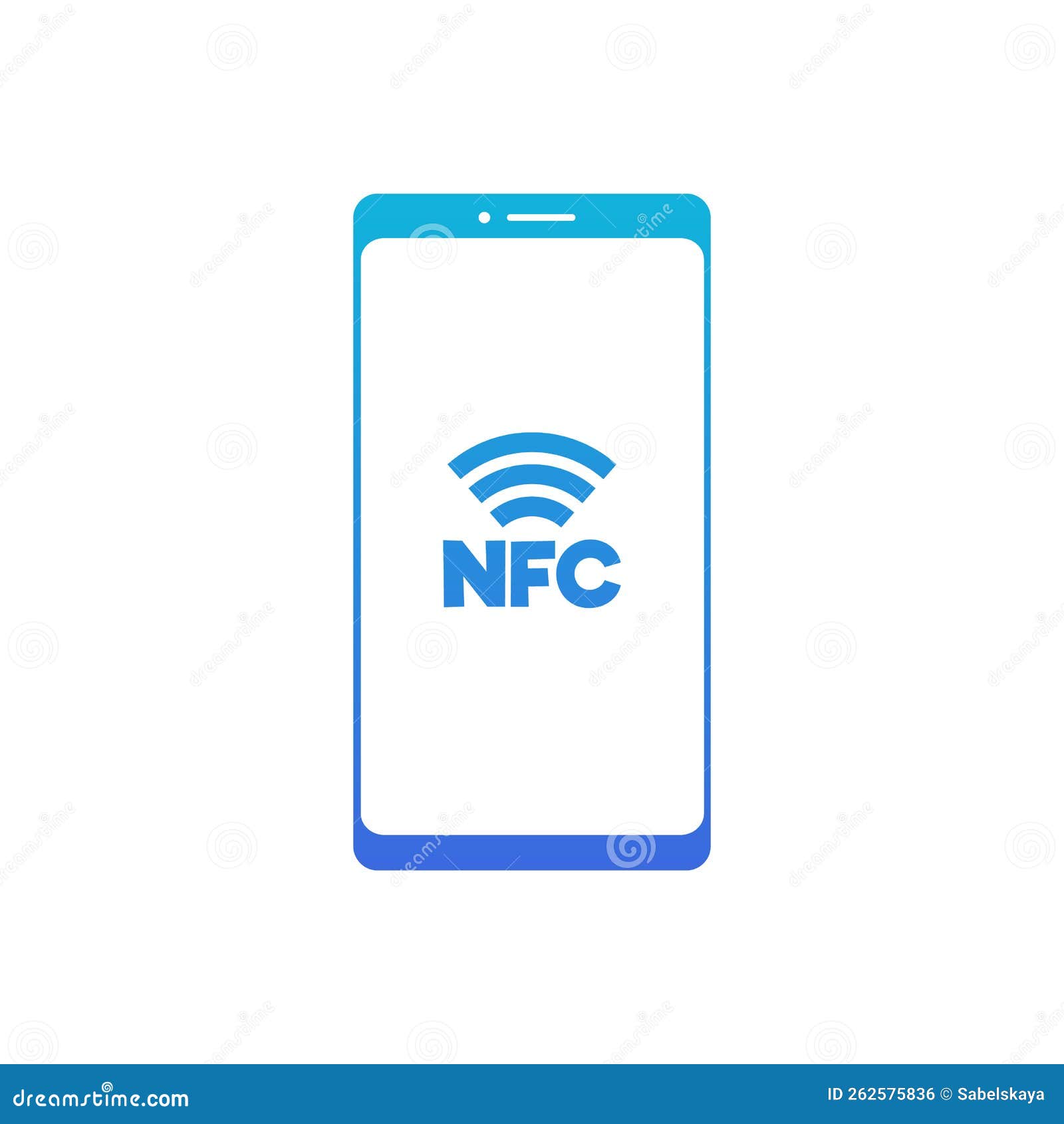 Mobile NFC Transactions Application Sign Vector Illustration Isolated ...