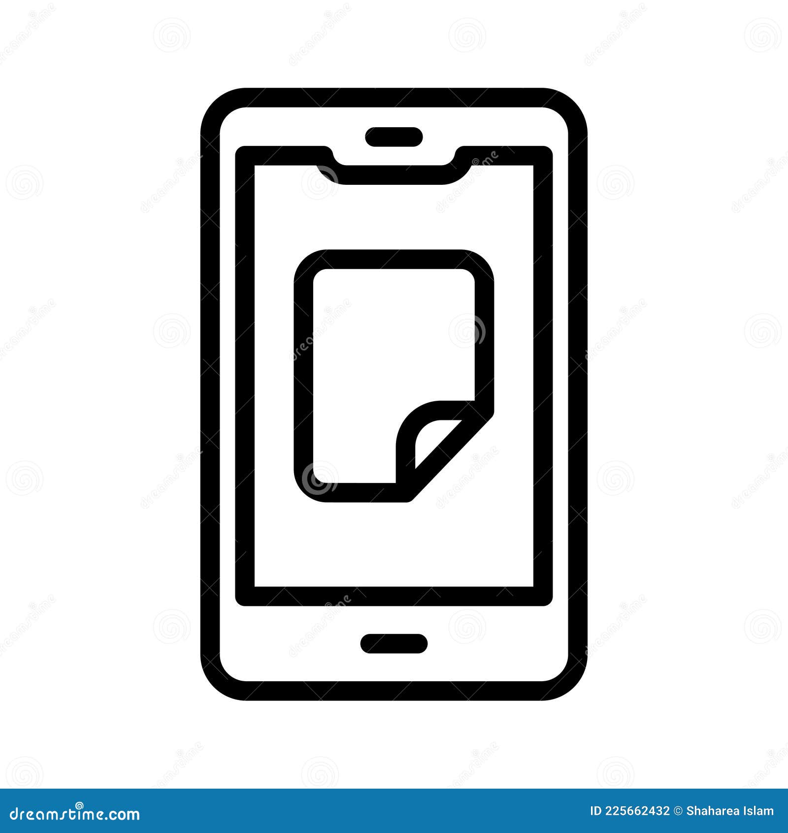 Mobile note icon stock vector. Illustration of mobile - 225662432