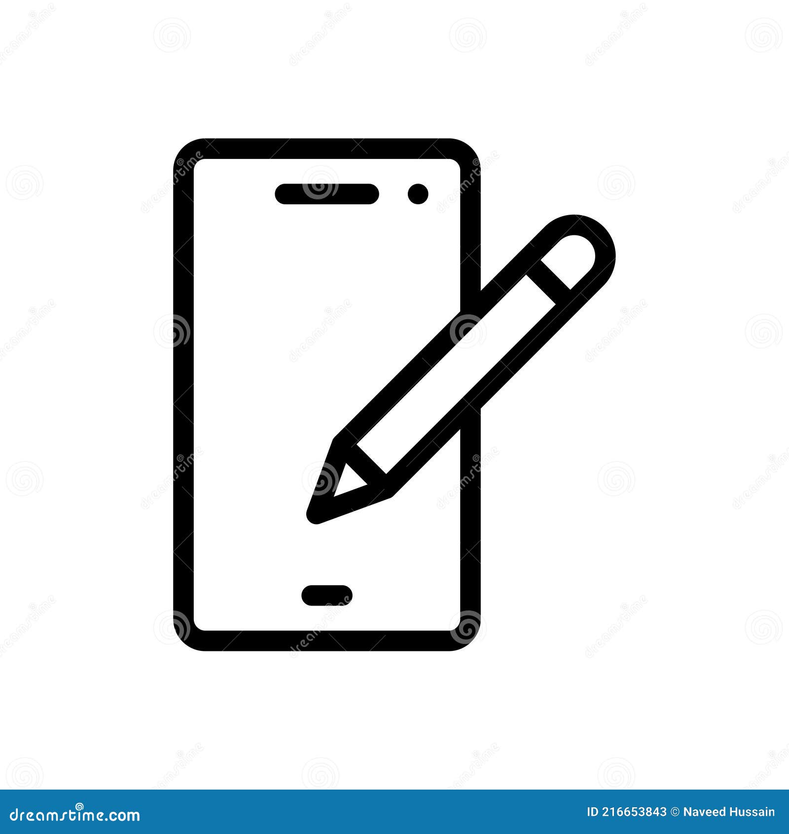 Mobile note stock vector. Illustration of media, technology - 216653843