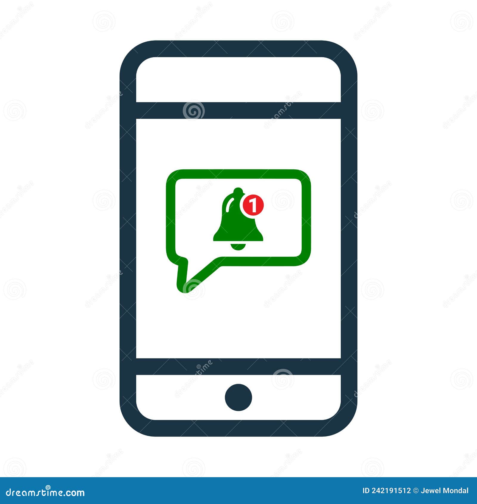 Mobile, Notification, Alert, Bell Icon. Simple Vector Design Stock ...