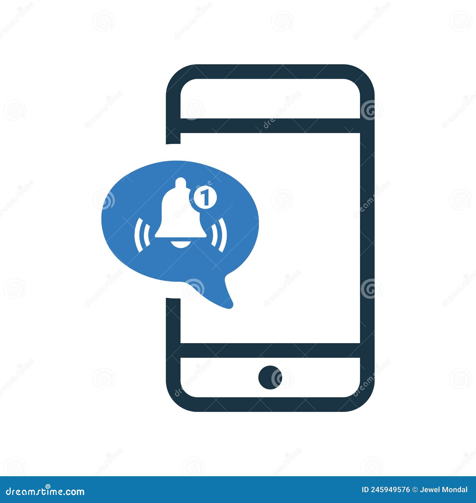 Mobile, Notification, Alert Simple Flat Design Concept Stock ...