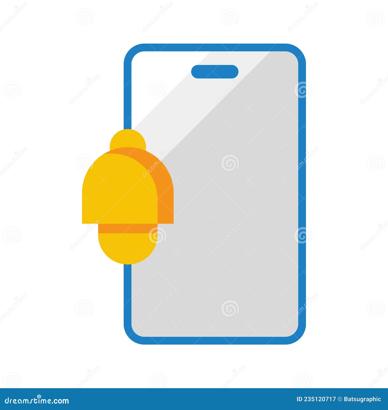 Mobile Notification Flat Clipart Vector Illustration Stock Vector ...