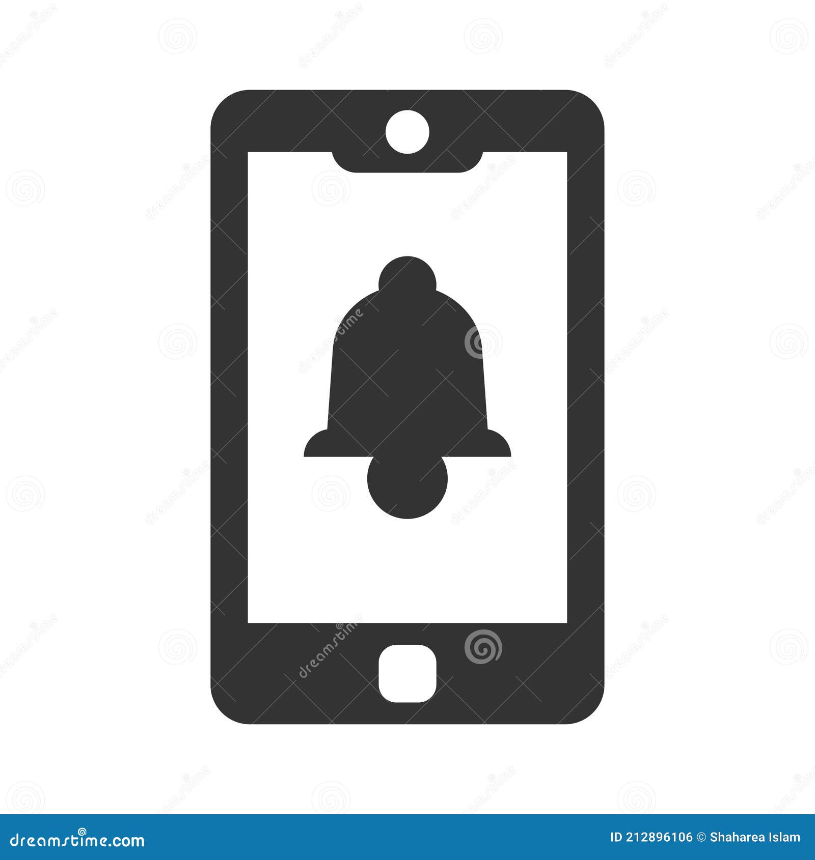 Mobile Notification icon stock vector. Illustration of phone - 212896106