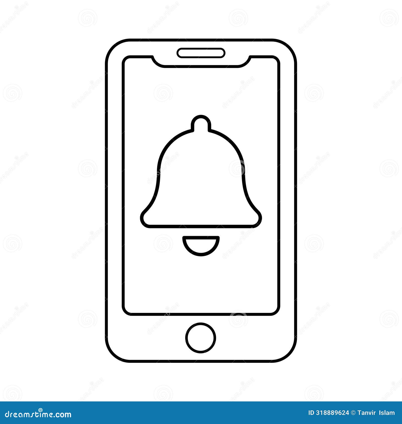 Mobile Notification Icon Line Vector Graphics Stock Vector ...