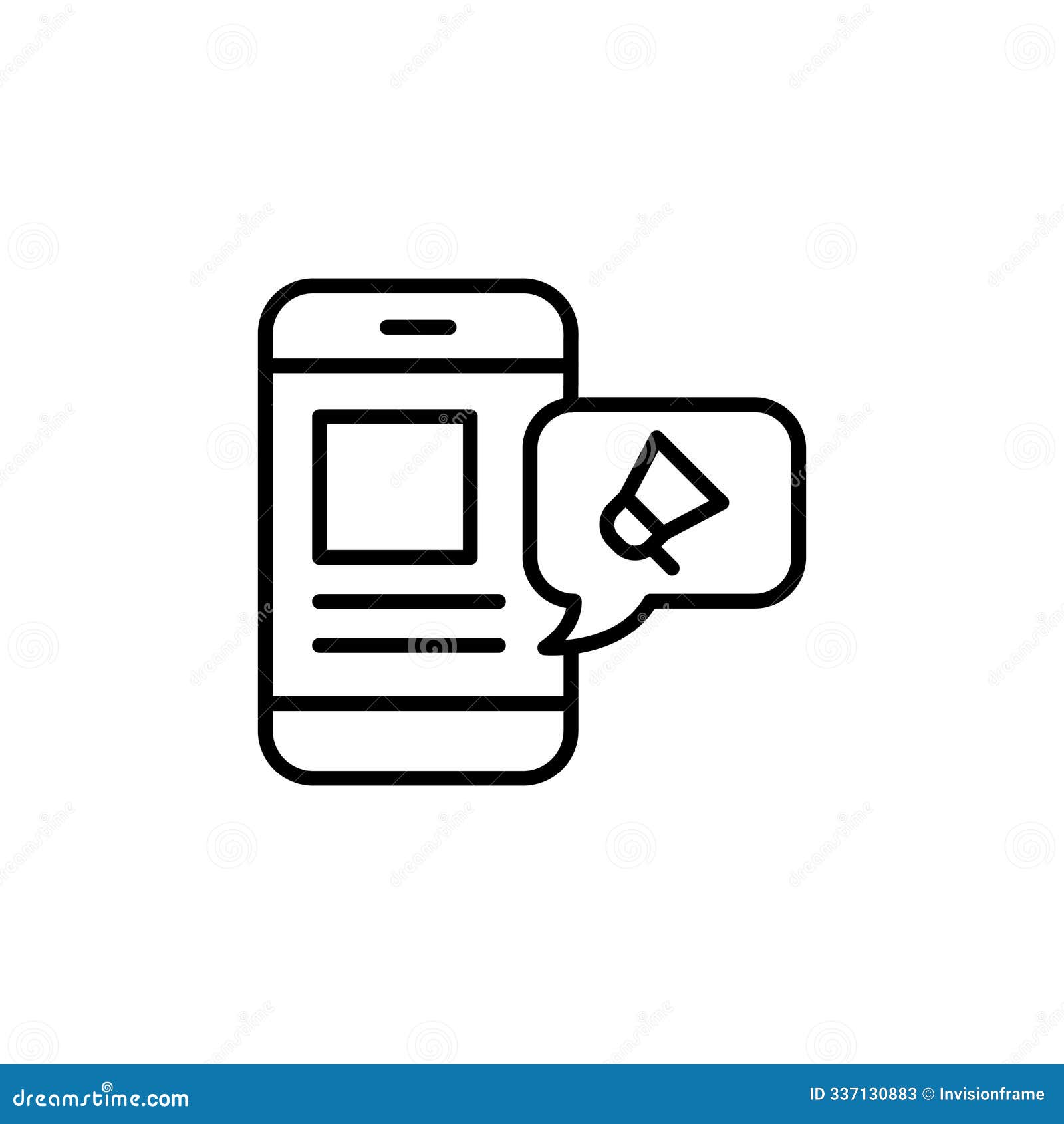 Mobile notification icon stock illustration. Illustration of playback ...