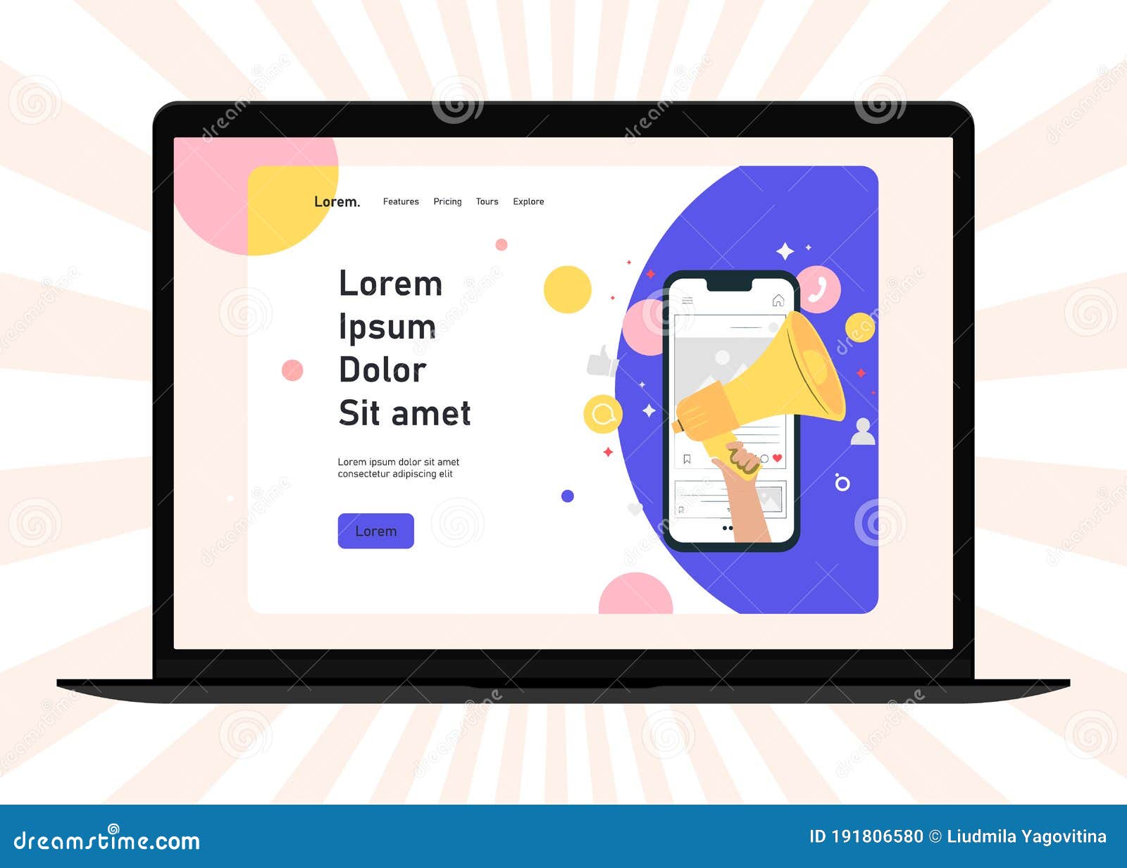 Mobile Notification Message Vector Concept, Smartphone with Hand Hold ...