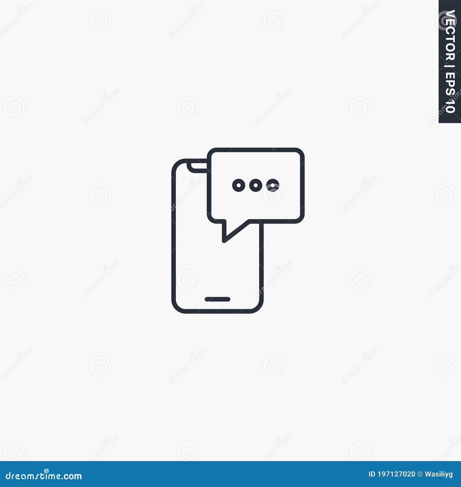 Mobile Notifications, Linear Style Sign for Mobile Concept and Web ...