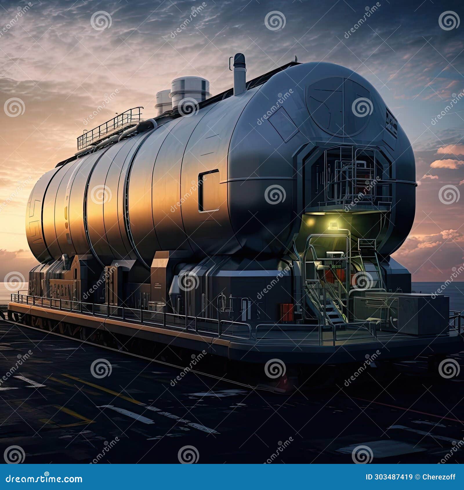 Mobile Nuclear Reactor stock illustration. Illustration of engineering ...