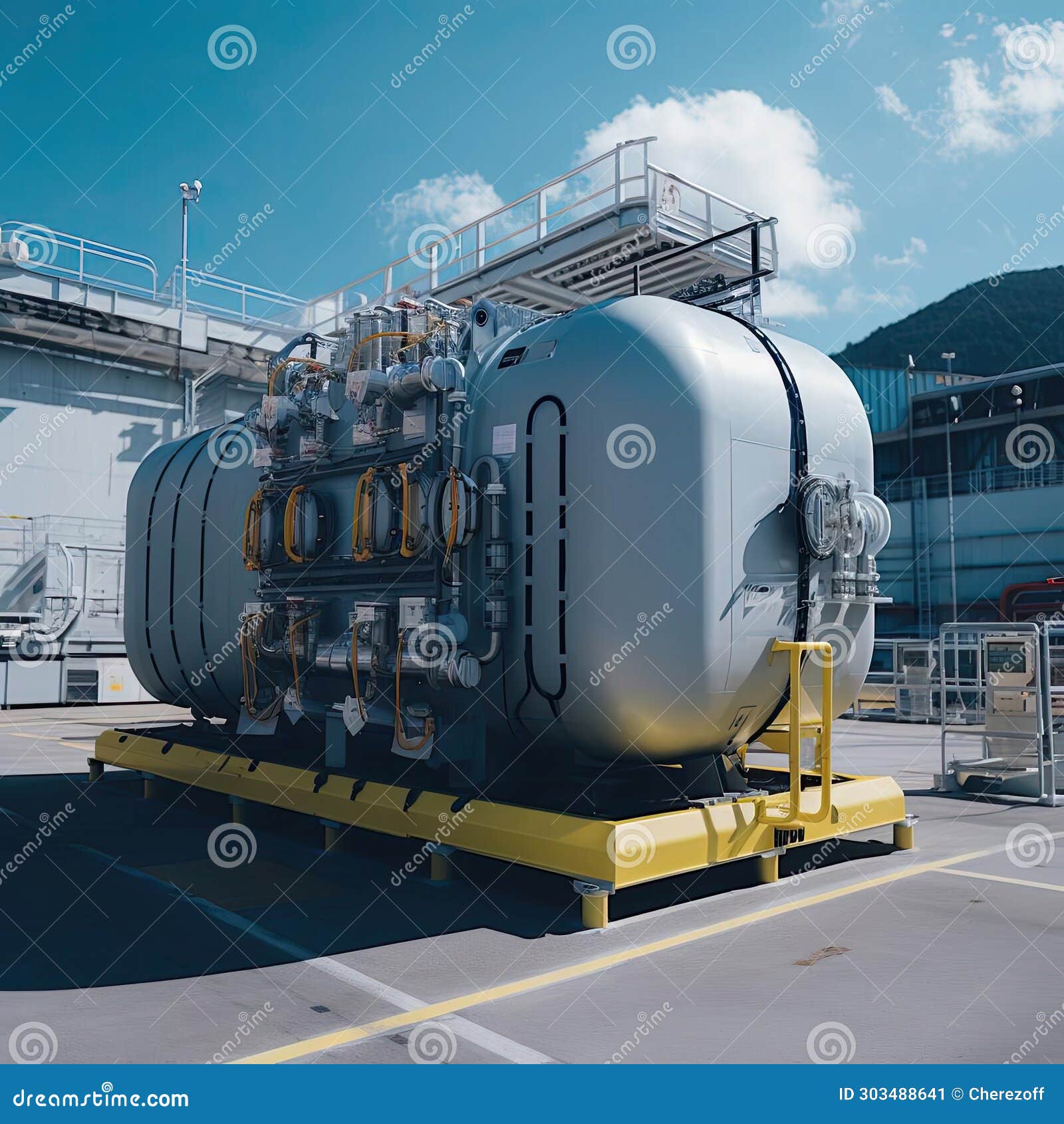 Mobile Nuclear Reactor stock illustration. Illustration of electricity ...