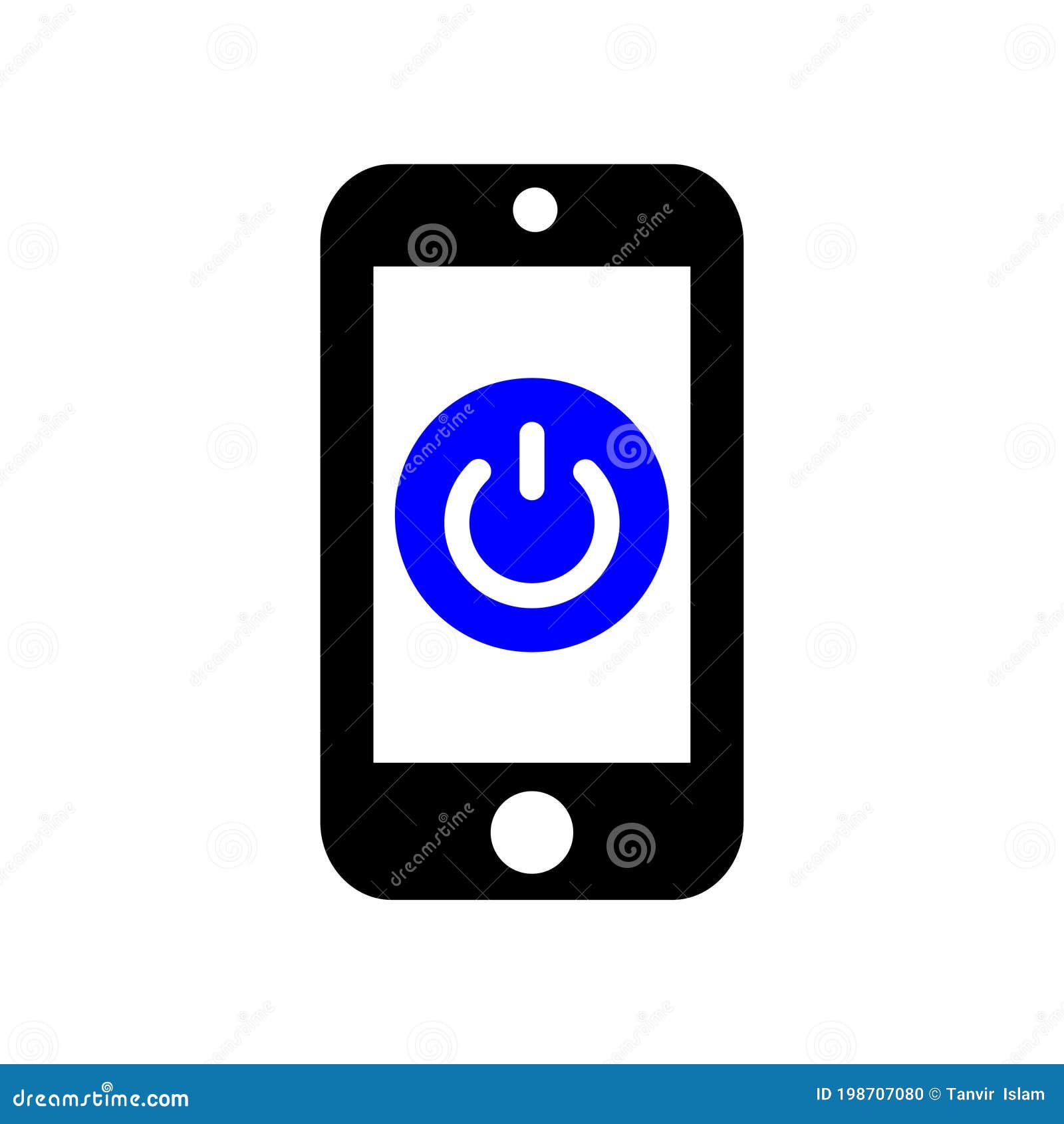 Mobile Off Vector Icon stock vector. Illustration of mobile - 198707080