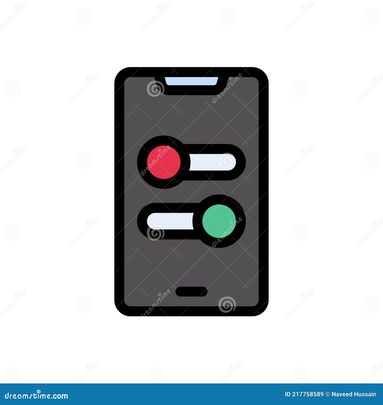 Mobile on off stock vector. Illustration of element - 217758589