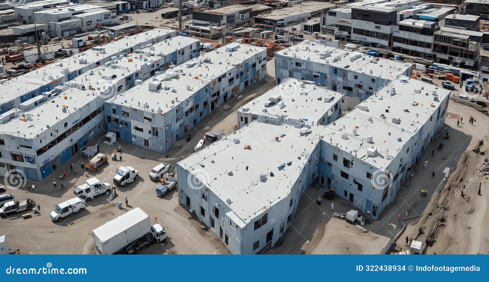 Mobile Office Complex on a Construction Site, Featuring Multiple ...